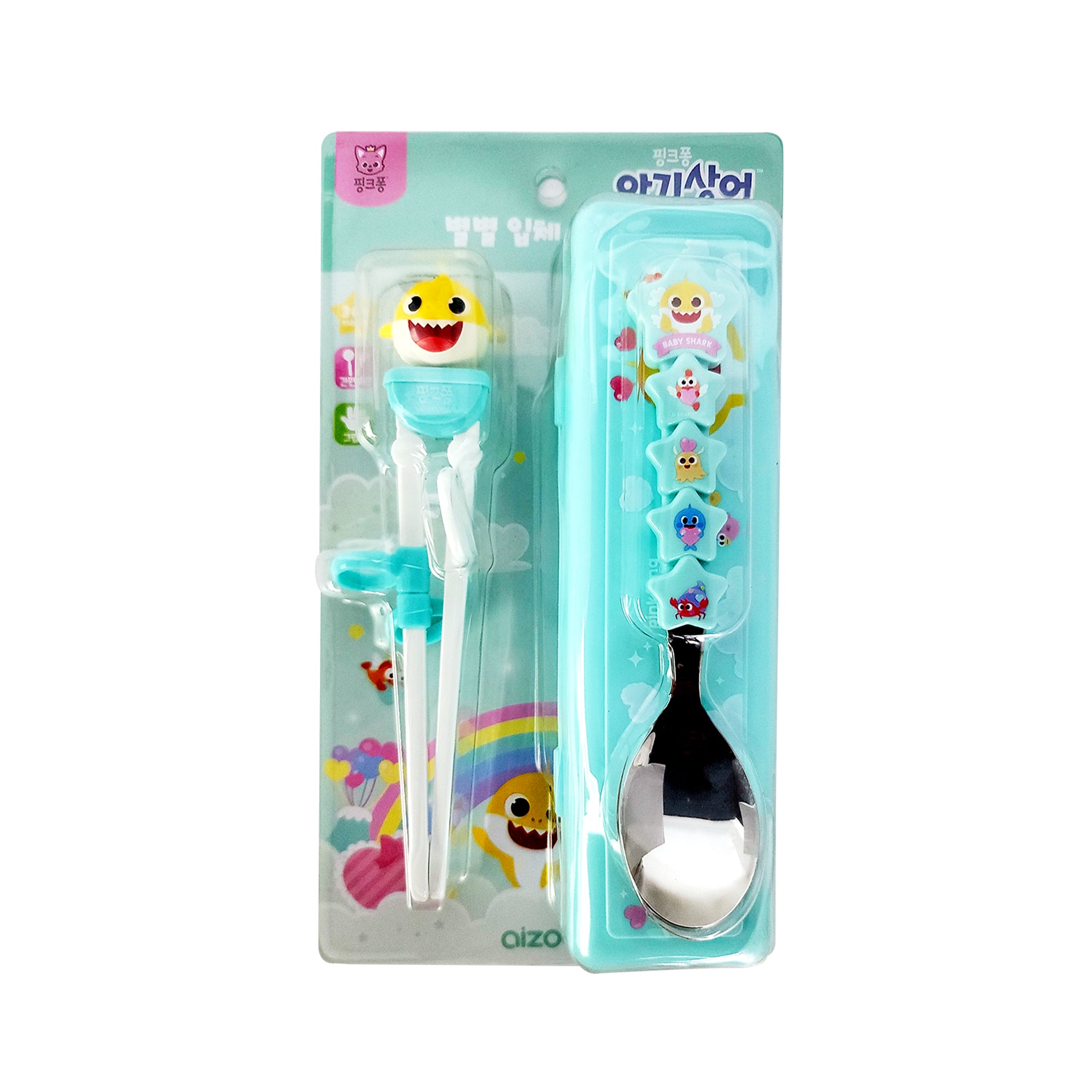 Baby Shark 3D Training Chopsticks & Spoon Set Pink Fong (HB481663 ...